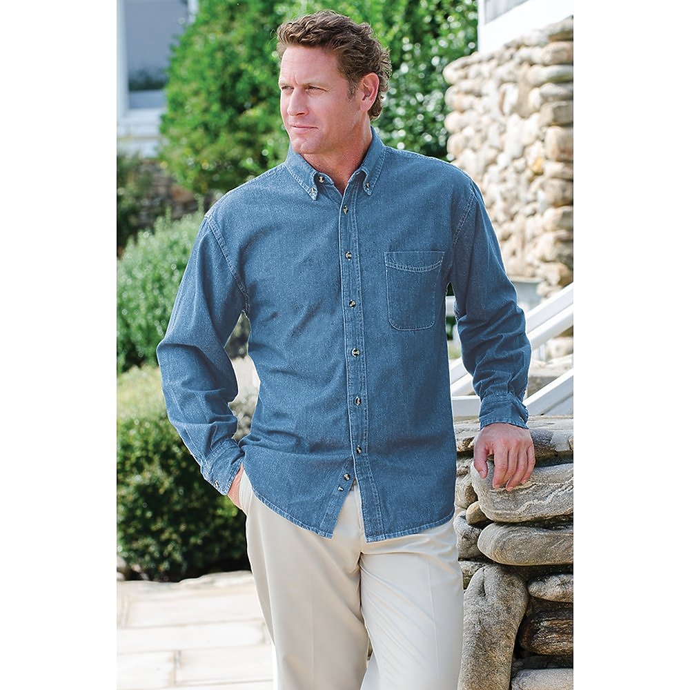 Jonathan Corey Mens 6.5oz Longsleeve Denim Shirt | Carolina-Made