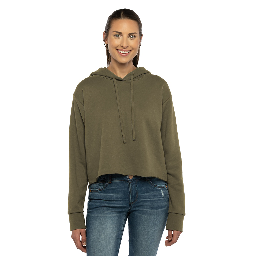 Next Level Women's Laguna Sueded Raw Edge Crop Hoodie | Carolina-Made