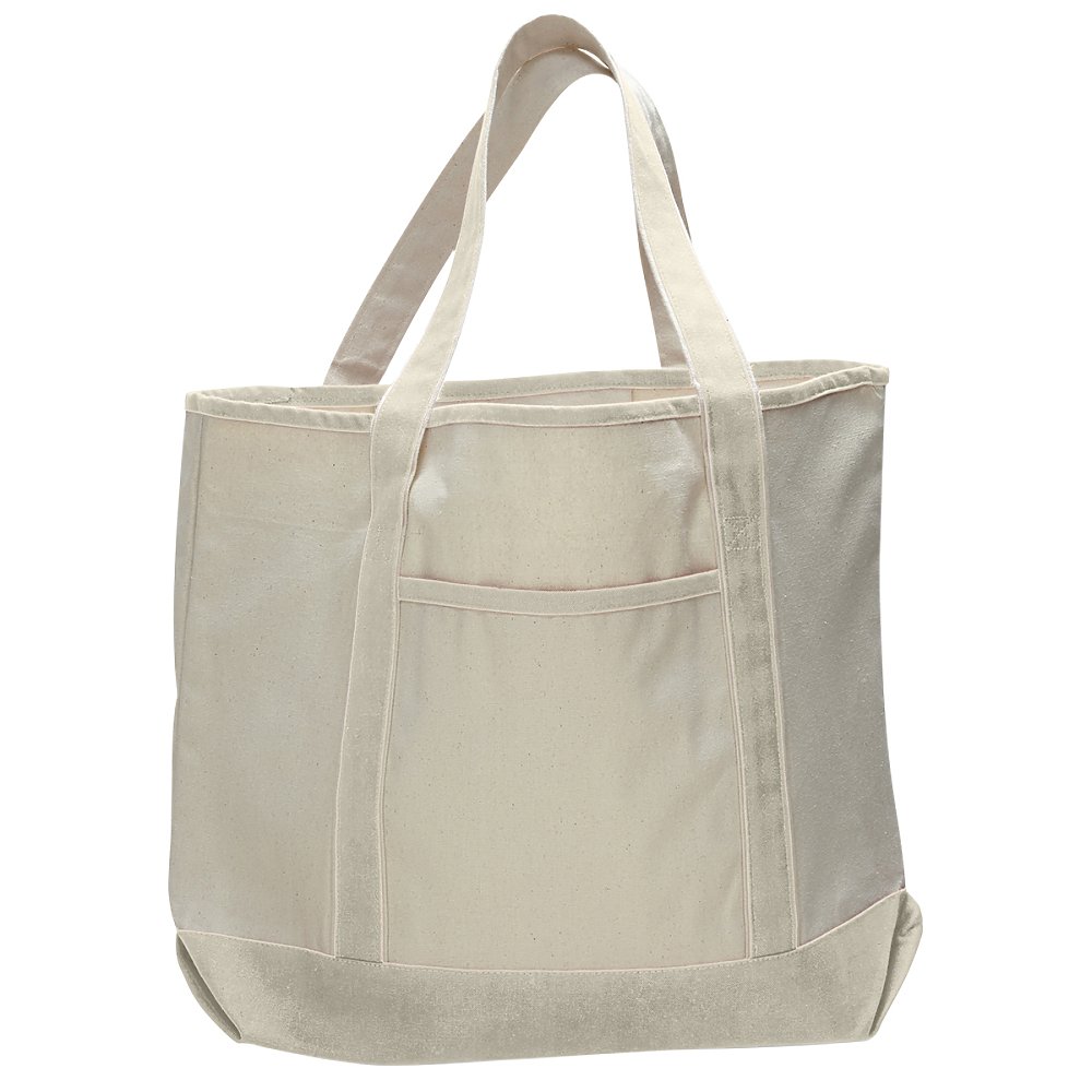 Q-Tees 12oz Large Canvas Deluxe Tote | Carolina-Made