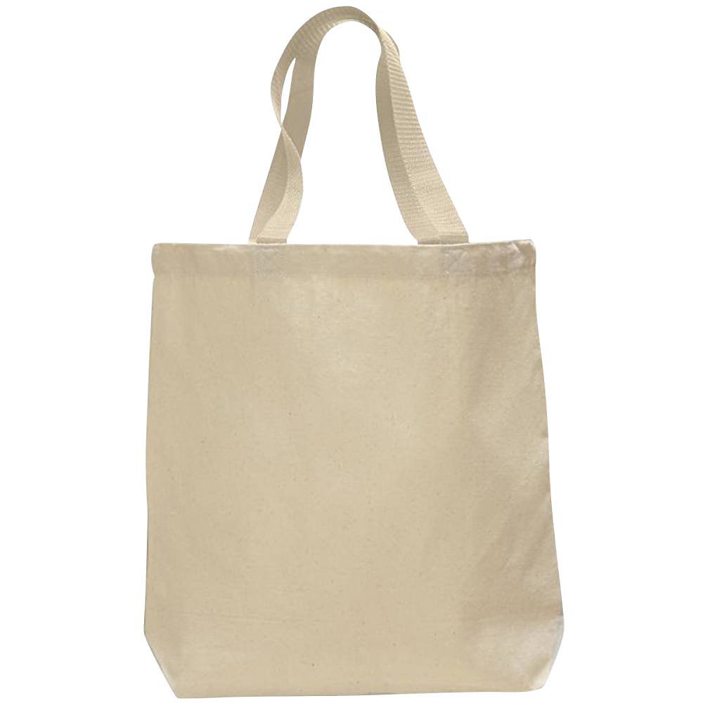 Q-Tees 12oz Canvas Tote Color Handles | Carolina-Made